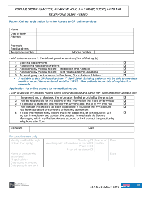 Fillable Online Improved Access to GP Appointments - Poplar Grove ...