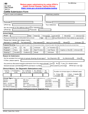 Fillable Online PDF Other species submission form - APHA Vet Gateway ...
