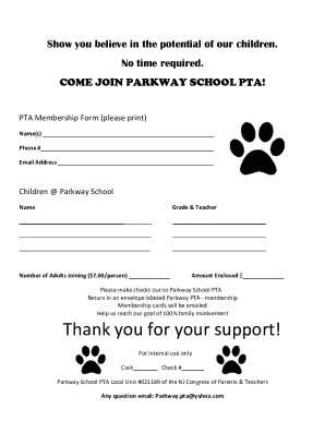 Fillable Online Pta Form - Fill Out and Sign Printable PDF ...