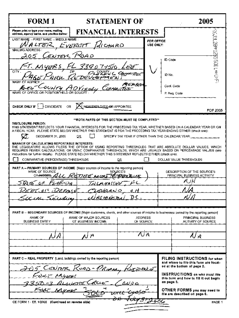 Fillable Online Docs Lee Statement Of Economic Interests Form 700