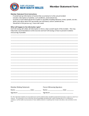 Fillable Online Member Statement Form Instructions: Fax Email Print ...