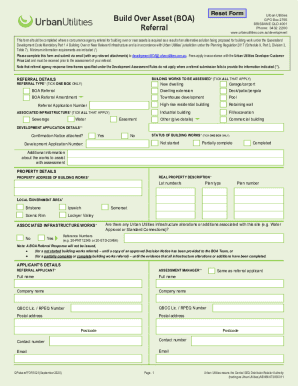 Fillable Online Build Over Asset (BOA) Referral. Build Over Asset (BOA ...