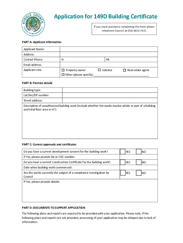 Fillable Online Building 149D Application Form (AC edits) Fax Email Print - pdfFiller