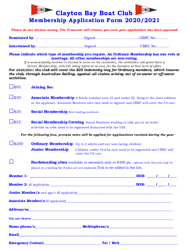 Fillable Online claytonbayboatclub org Flying 15 Regatta at Clayton Bay ...