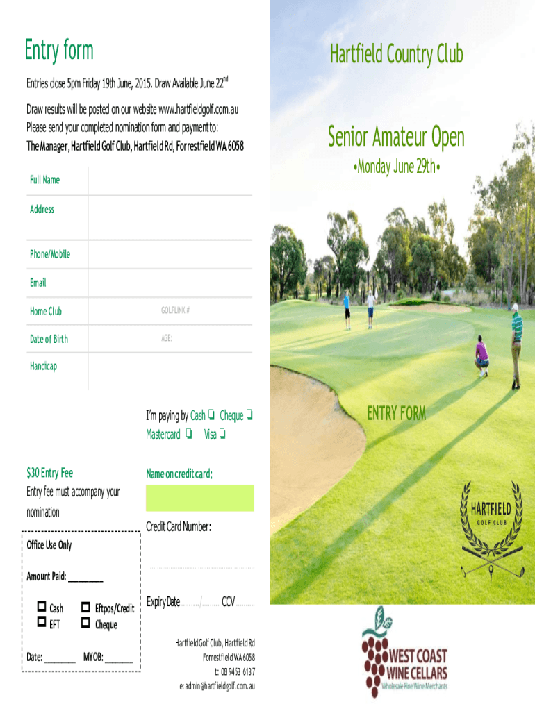 Fillable Online Home - Hartfield Golf ClubHartfield Golf ClubA golf ...