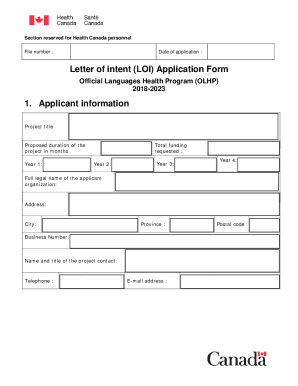 Fillable Online Letter of intent (LOI) Application Form Fax Email Print ...