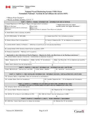 Fillable Online dfo-mpo gc National Vessel Monitoring System (VMS) Form / Formulaire ... Fax ...