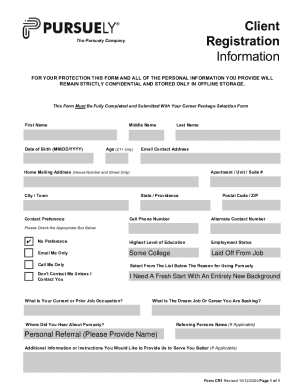 Fillable Online Client Registration Information Form (Form CR1) Fax ...
