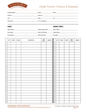 Fillable Online Design Craft DoorForms - Use to Order Windows and ...