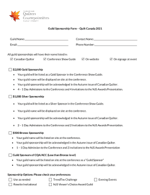 Fillable Online Guild Sponsorship form Fax Email Print - pdfFiller