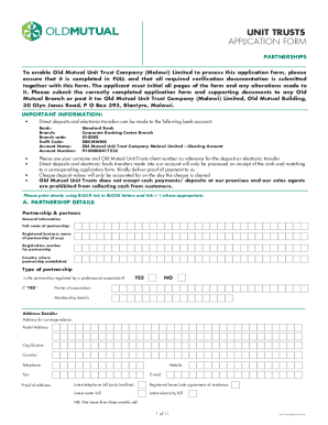 Fillable Online Unit Trust Application Form - Additional Investment Fax ...