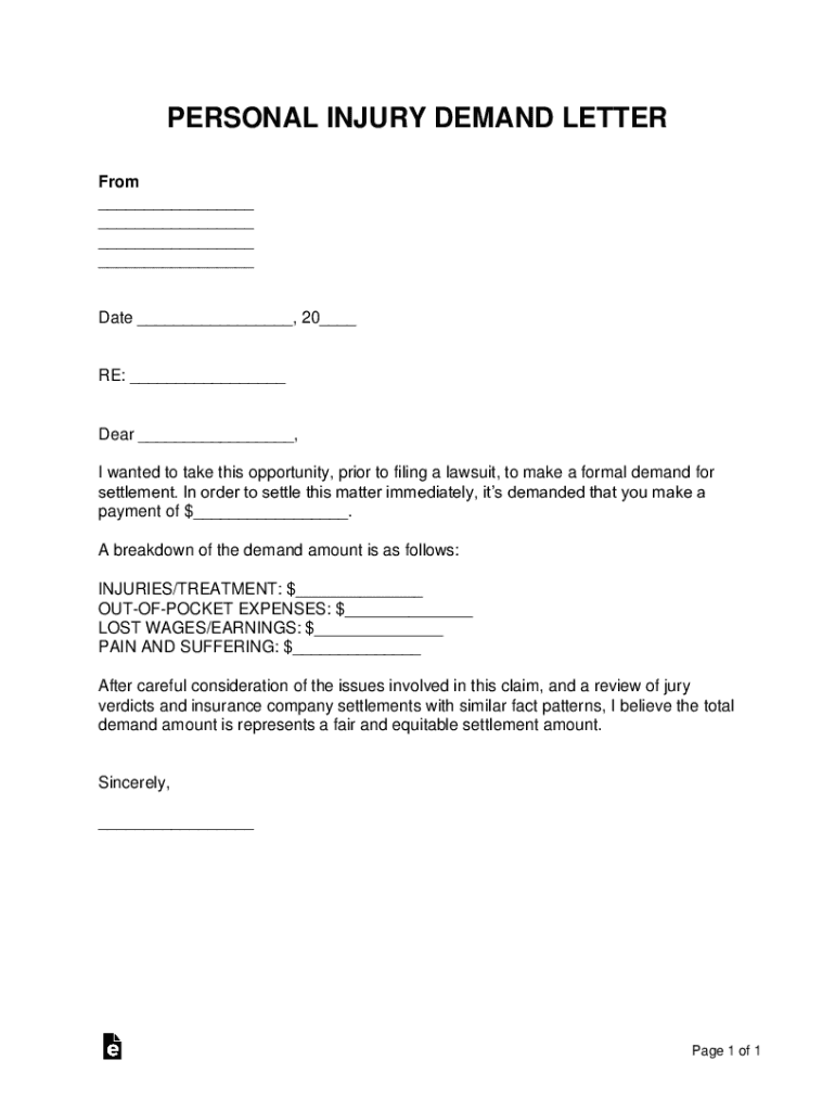 Fillable Online Sample Demand Letter for a Defective Product Injury ...
