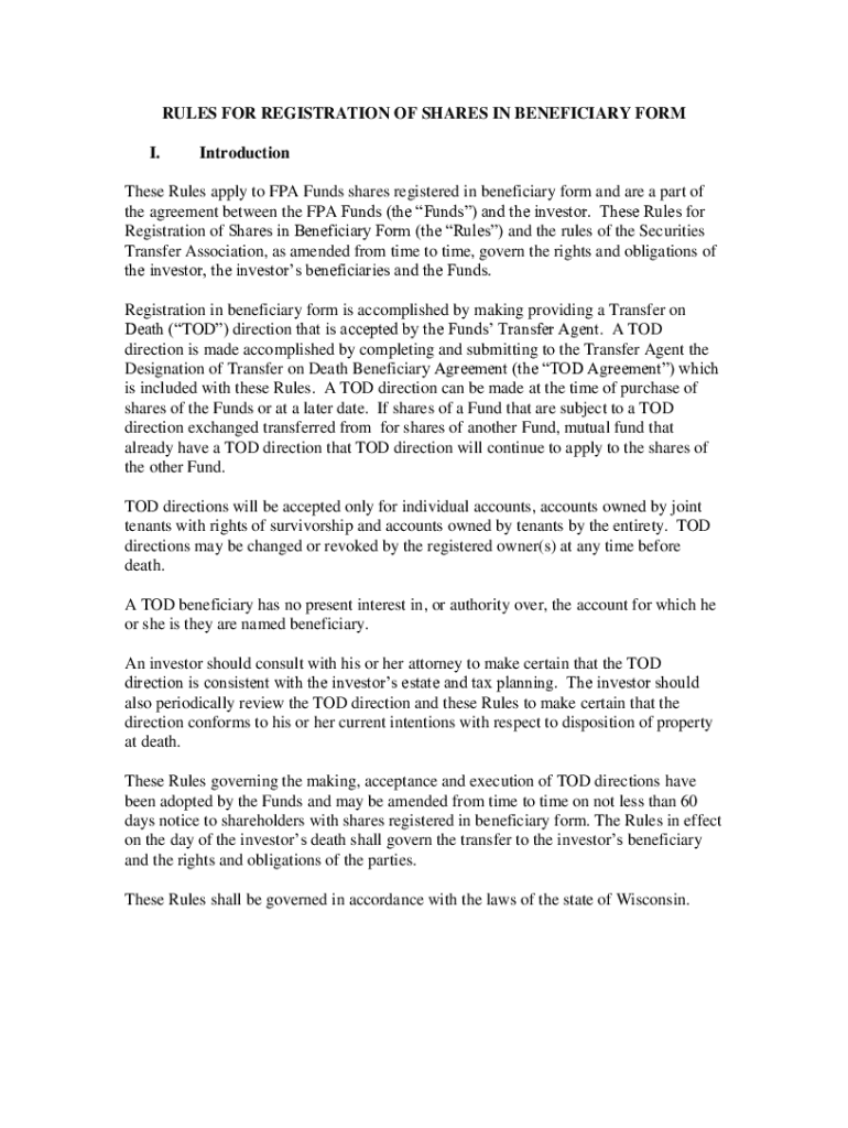 Fillable Online These Rules apply to Marsico Funds shares registered in ...