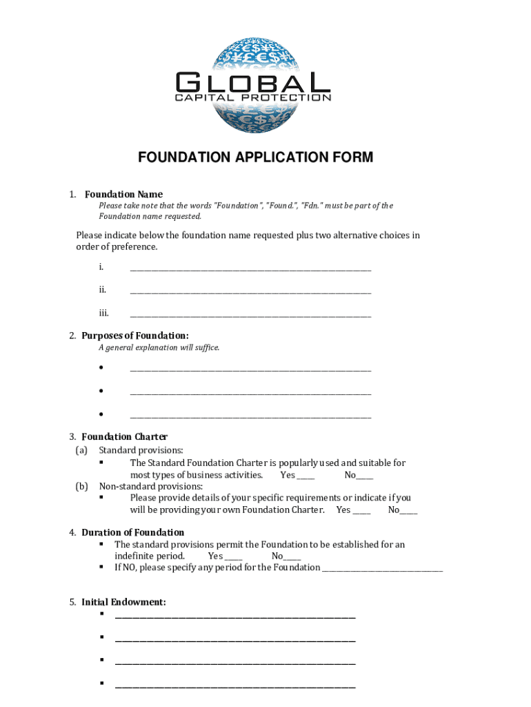 Fillable Online BELIZE INTERNATIONAL FOUNDATION APPLICATION FORM Fax ...