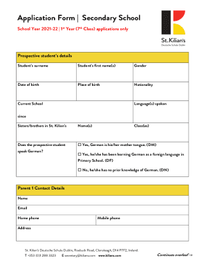 Fillable Online Application Form 7th Class 2021-22 Fax Email Print ...