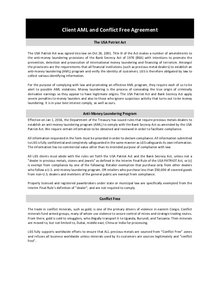 Fillable Online Client AML and Conflict Free Agreement.docx Fax Email ...