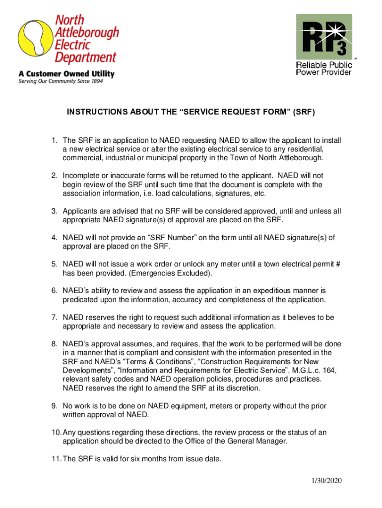 Fillable Online Service Request Form (SRF) User Instructions Fax Email Print - pdfFiller