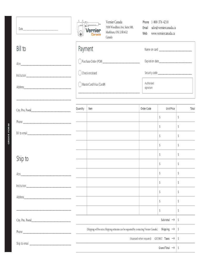 Fillable Online Vernier Canada - Science Probeware & Experiment ...