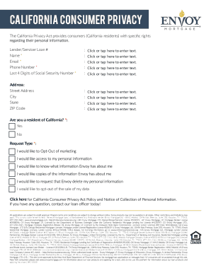 Fillable Online CA Consumer Privacy Form Fax Email Print - pdfFiller