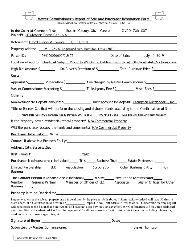 Fillable Online Sunoco Report of Sale and Purchaser Information Form ...