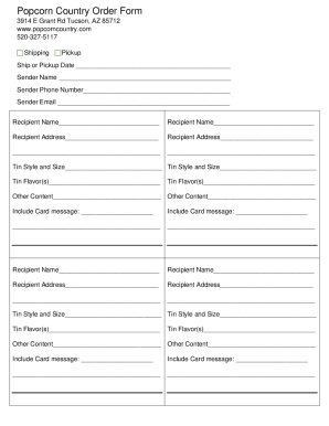 Fillable Online Popcorn Country Order Form Fax Email Print - pdfFiller