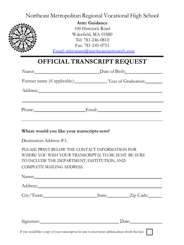 Fillable Online Transcript%20Request%20Form1.docx Fax Email Print - pdfFiller
