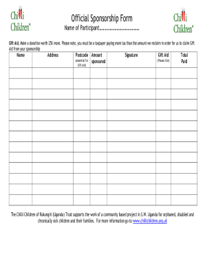 Fillable Online Sponsorship Gift Aid form - Breast Cancer Now Fax Email ...