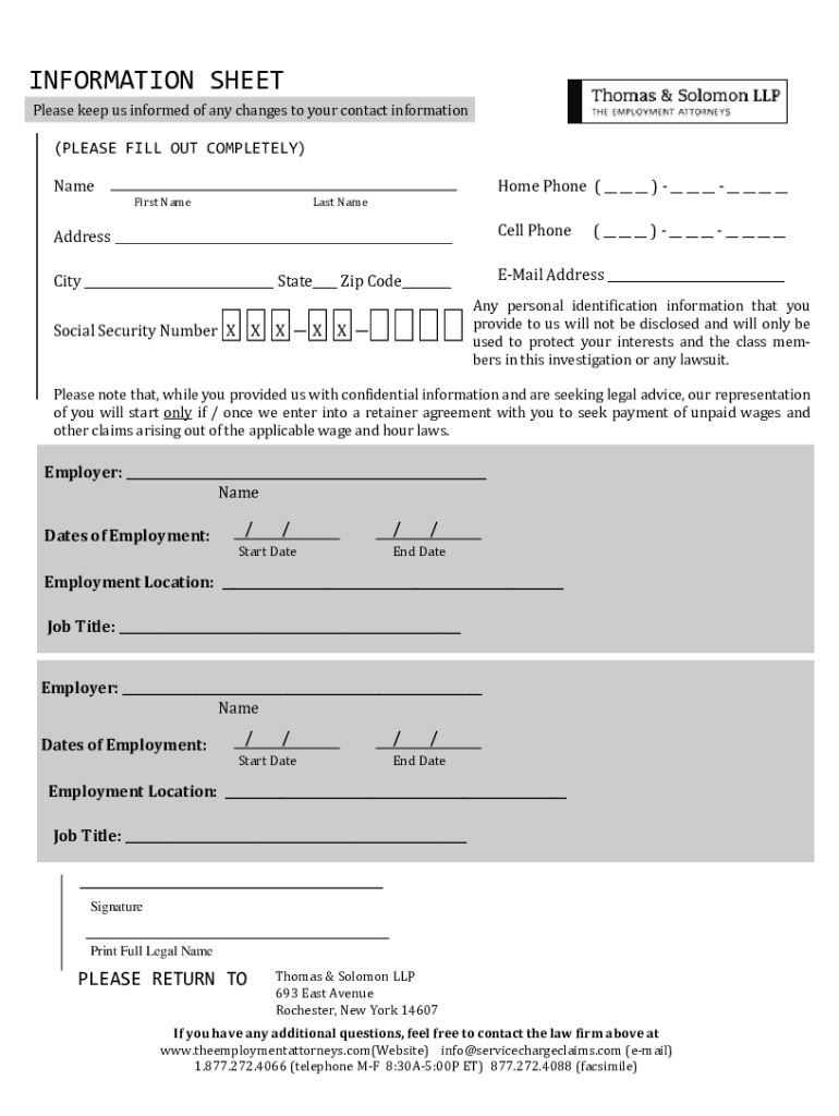 Fillable Online Information Sheet.pub Fax Email Print - pdfFiller
