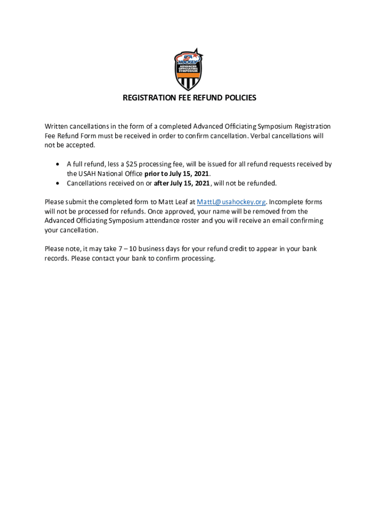 Fillable Online Sample Cancellation and Refund Policies - Occasion ...