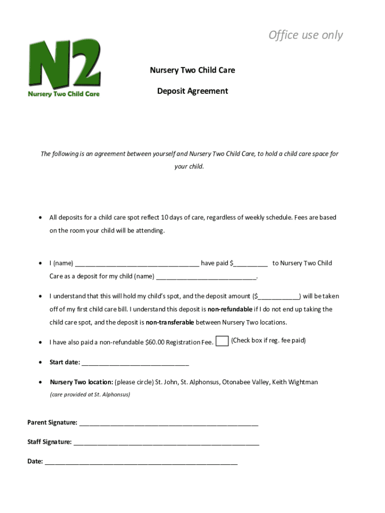 Fillable Online Free Child Care Forms, Printable Reports, LettersChild ...