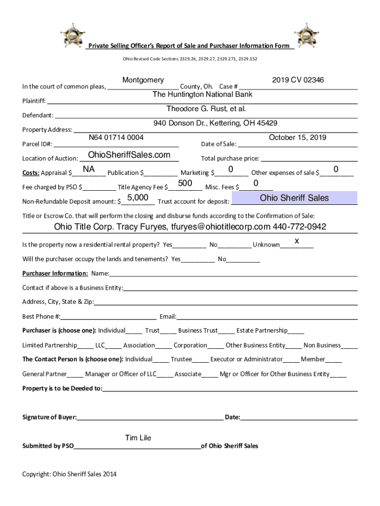 Fillable Online HNB Report of Sale and Purchaser Information Form Fax ...