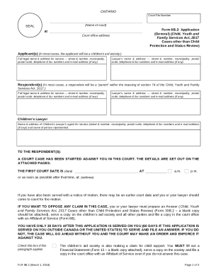 ONTARIO SEAL 8B.2: Application (General) (Child and ... - ontariocourts ...