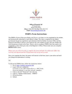 Fillable Online FERPA Authorization Form Instructions 2020-2021.docx Fax Email Print - pdfFiller