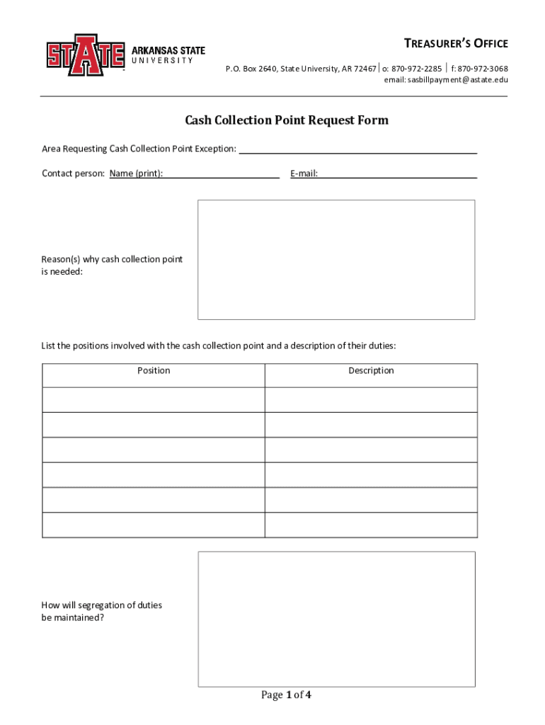 Fillable Online Cash+Collection+Point+Request+Form Template updated ...