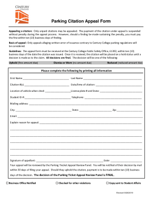 Fillable Online Writing an Appeal Letter for Parking Ticket with Sample ...