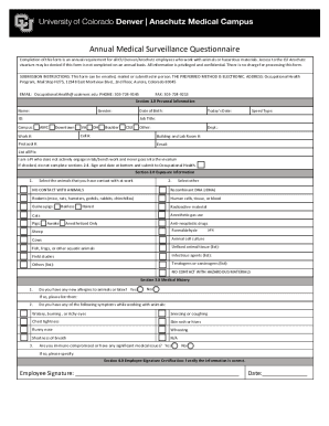 Fillable Online Medical Screening and Surveillance - Overview ...