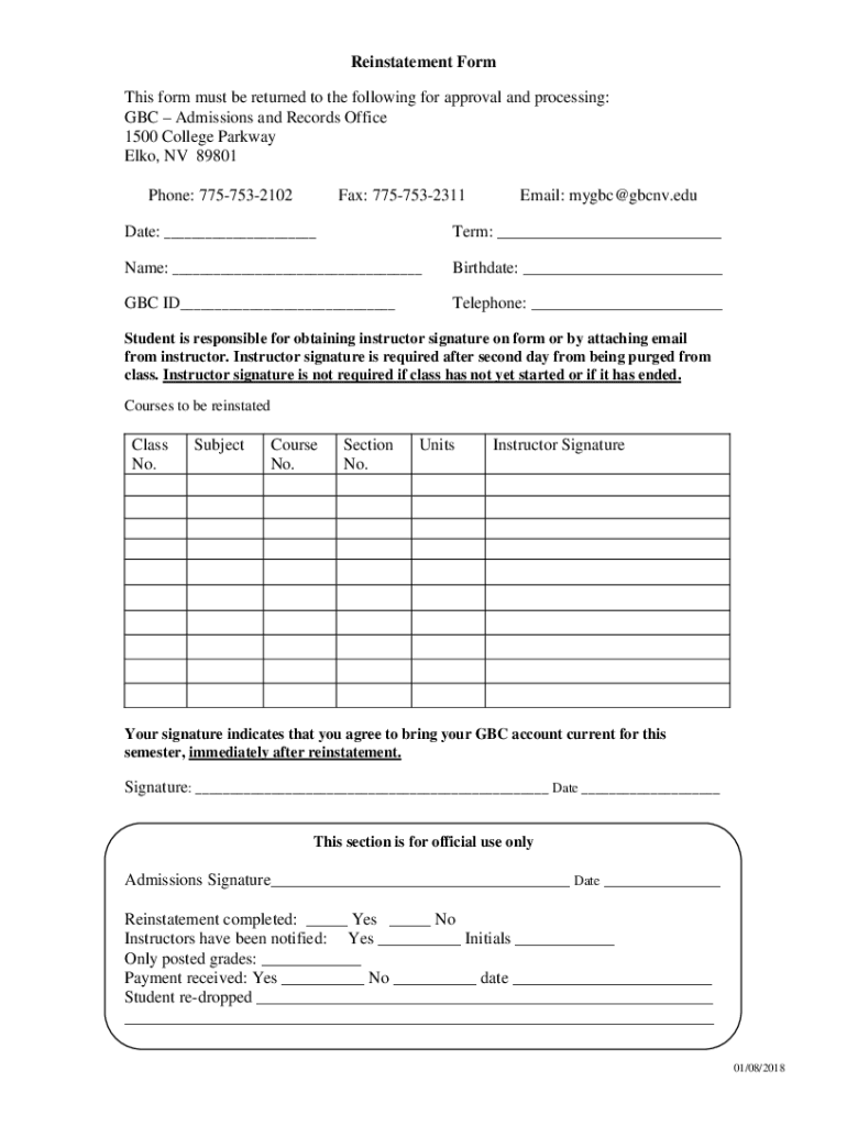 Fillable Online Reinstatement Process Fax Email Print - pdfFiller