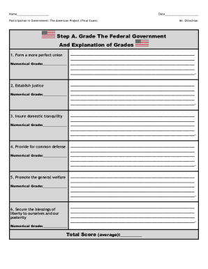 Fillable Online Step A. Grade The Federal Government And Explanation of ...