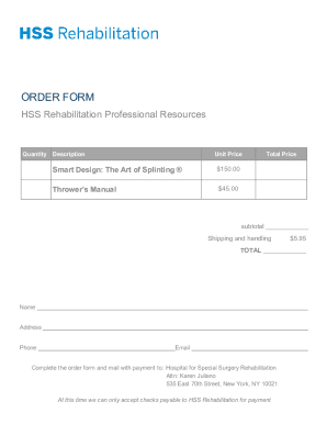 Fillable Online HSS Rehab Prof Resources order form 11-2019.pub Fax ...