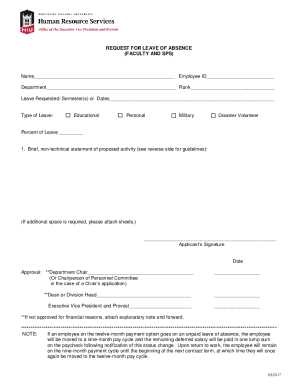 Fillable Online 50+ SAMPLE Leave of Absence Forms in PDF MS WordLEAVE ...