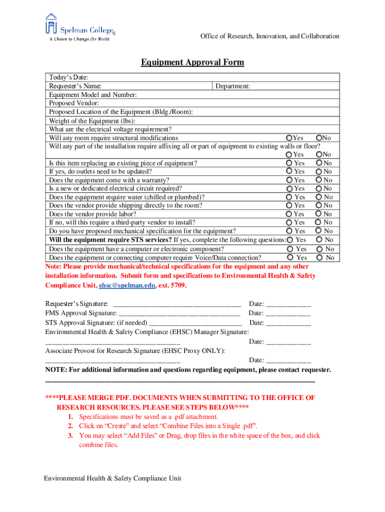Fillable Online Equipment Approval Form Fax Email Print - pdfFiller
