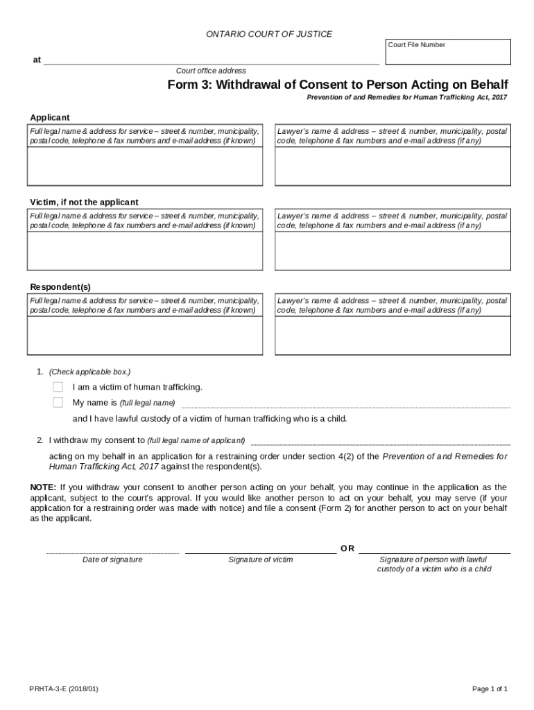 3 Withdrawal Of Consent To Person Acting On Behalf Ontariocourts On 3 Withdrawal Of Consent To Person Acting On Behalf Ontariocourts On