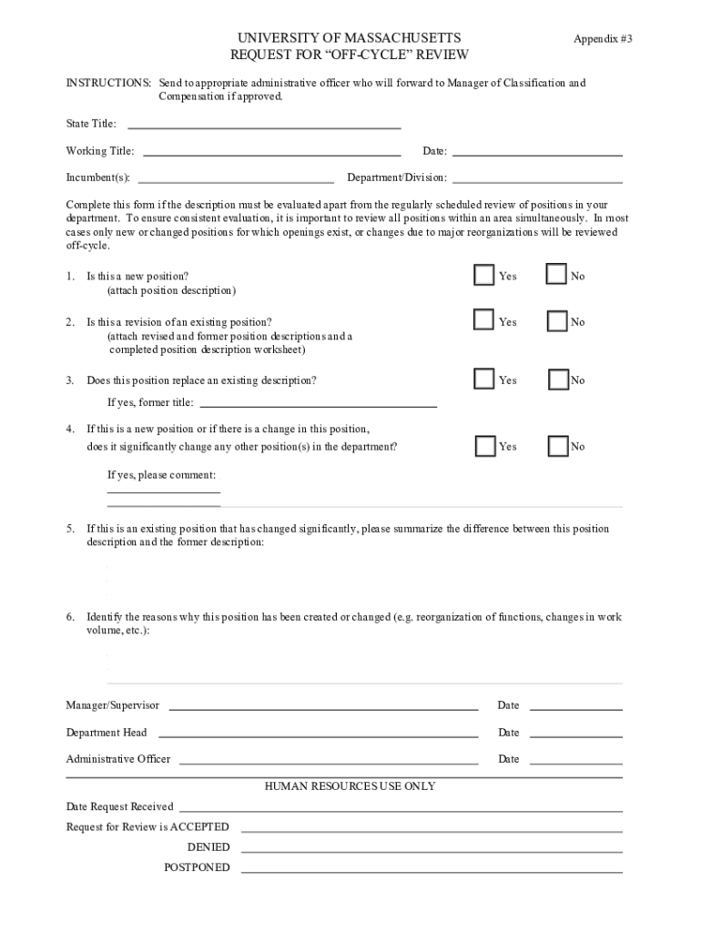 Fillable Online Off Cycle Request Form Fax Email Print - pdfFiller