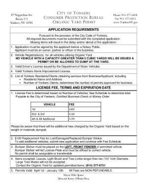 Fillable Online Organic Yard Permit Application Fax Email Print - pdfFiller