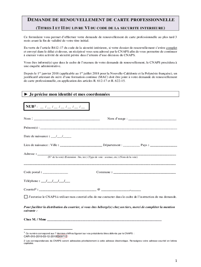 Remplissable En Ligne DEMANDE DE RENOUVELLEMENT DE CARTE ... - Internet ...