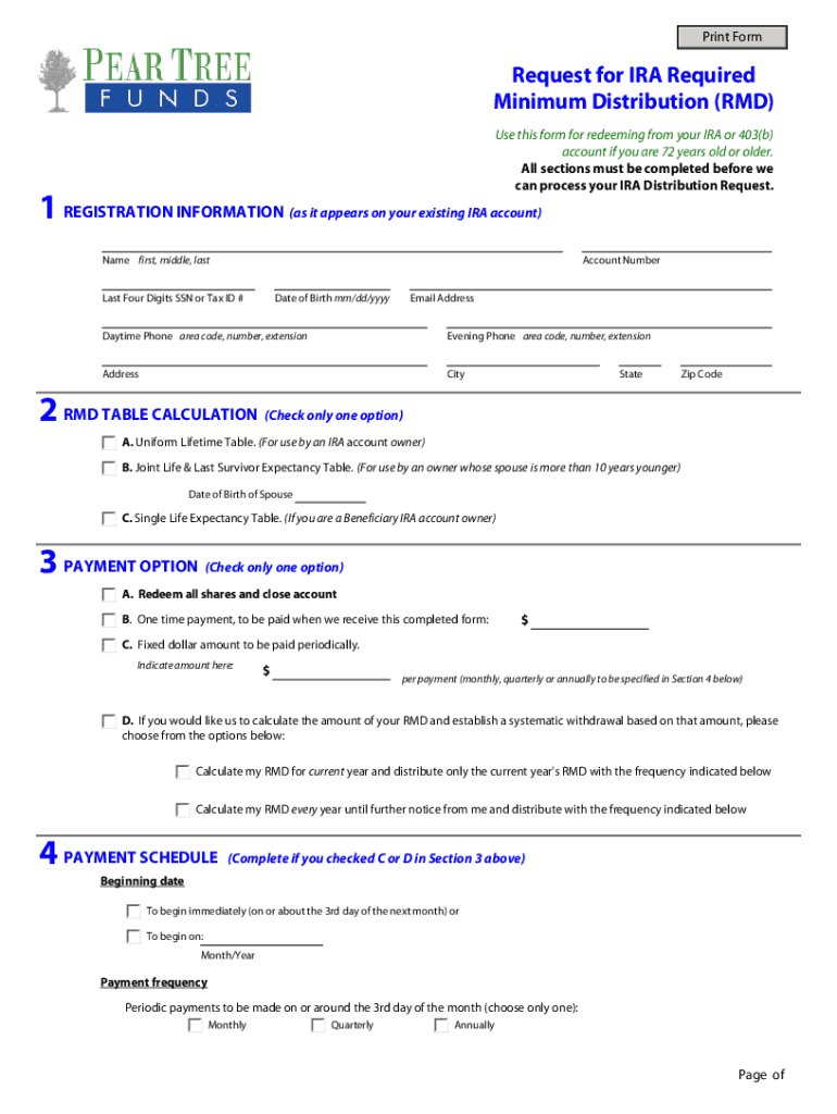 Fillable Online RMD for IRA Withdrawal: Age 72 and OverCharles ...