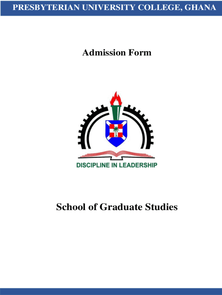 Fillable Online School of Graduate Studies - presbyuniversity.edu.gh ...