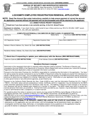 Fillable Online bsis ca 2019 Form CA Security Guard Registration ...