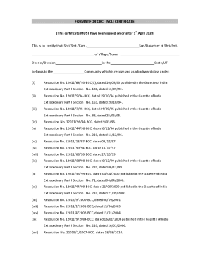 Fillable Online FORM-OBC-NCL OBC-NCL Certificate Format Fax Email Print ...