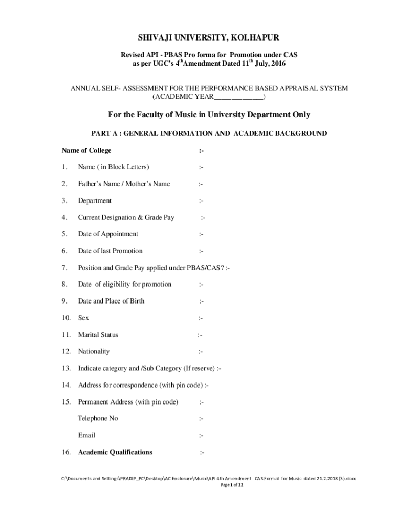 Fillable Online FOR BBK KRC STAFF ONLY - Shivaji University Fax Email ...